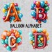 Balloon Alphabet PNG Sublimation Clip Art Set Transparent PNG - Etsy