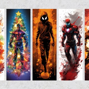 40 Superhero Printable Bookmarks, Comics Digital Download Bookmark ...