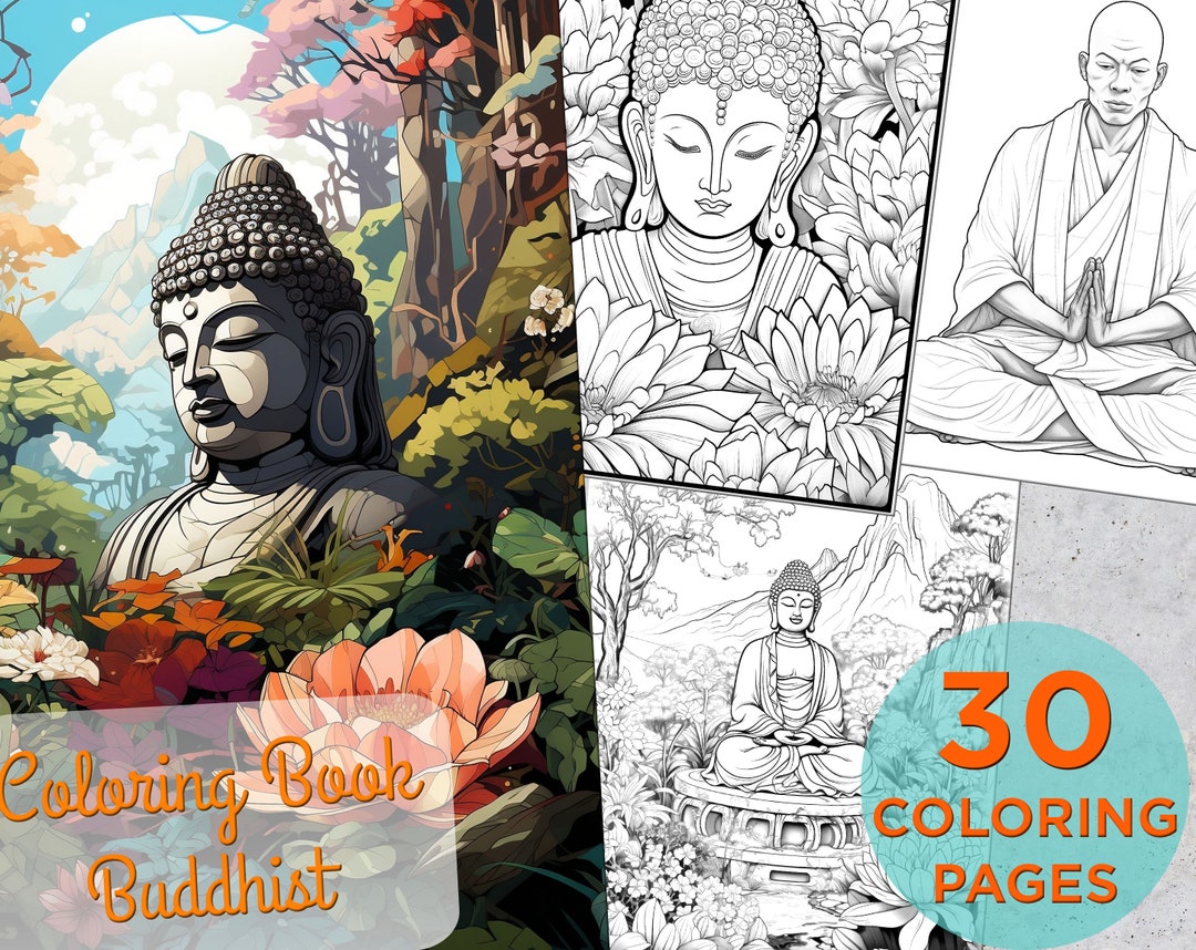 30 Buddhist Coloring Pages, Adults Printable Coloring Page Buddhism ...