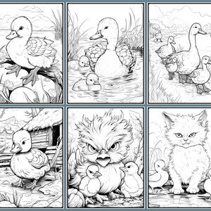 30 Ugly Duckling Coloring Pages, Fairy Tale Printable Grayscale ...