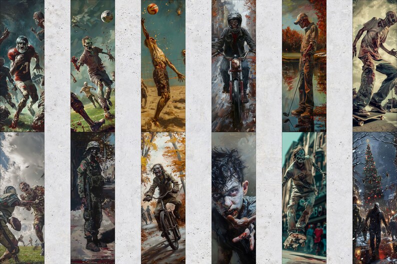 50 Zombie Apocalypse Printable Bookmarks, Horror Digital Bookmark ...