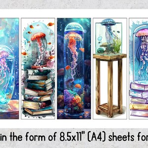 50 Jellyfish Printable Bookmarks, Ocean Digital Download Bookmark ...