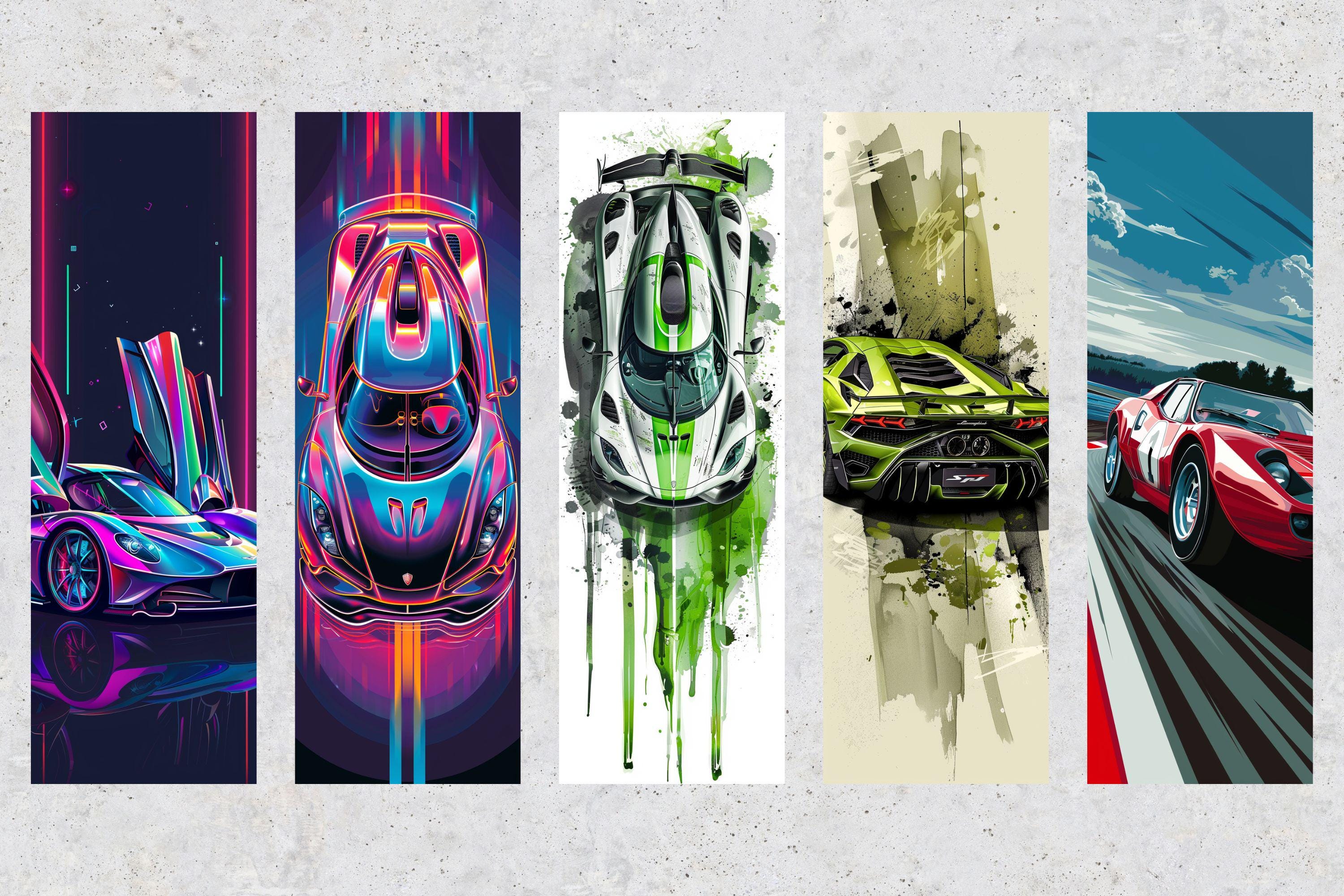 50 Racing Car Printable Bookmarks, Racing Car Digital Download Bookmark ...