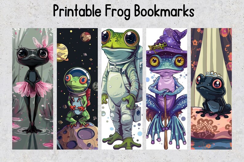 50 Frog Printable Bookmarks, Frog Digital Download Bookmark Sheets ...