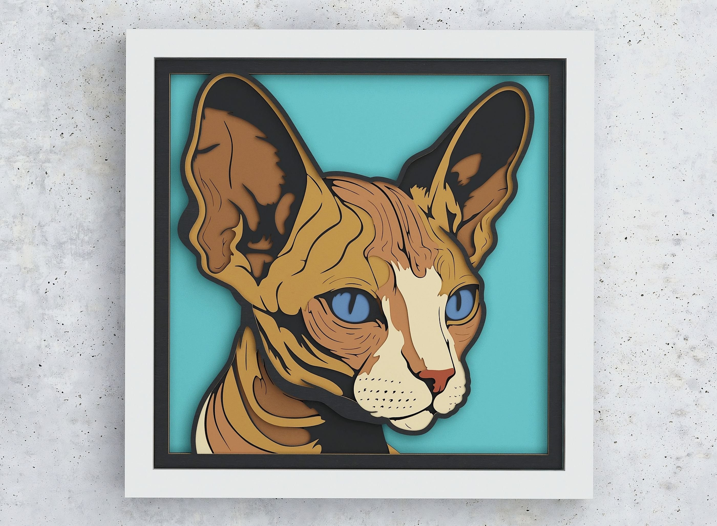 Sphinx Cat Shadow Box Sphinx Cat SVG Layered Design for - Etsy