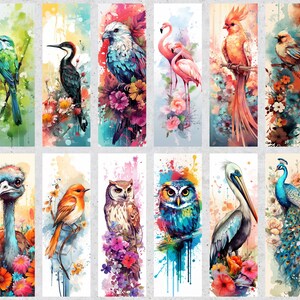 50 Bird Printable Bookmarks, Birds Digital Download Bookmark Sheets ...