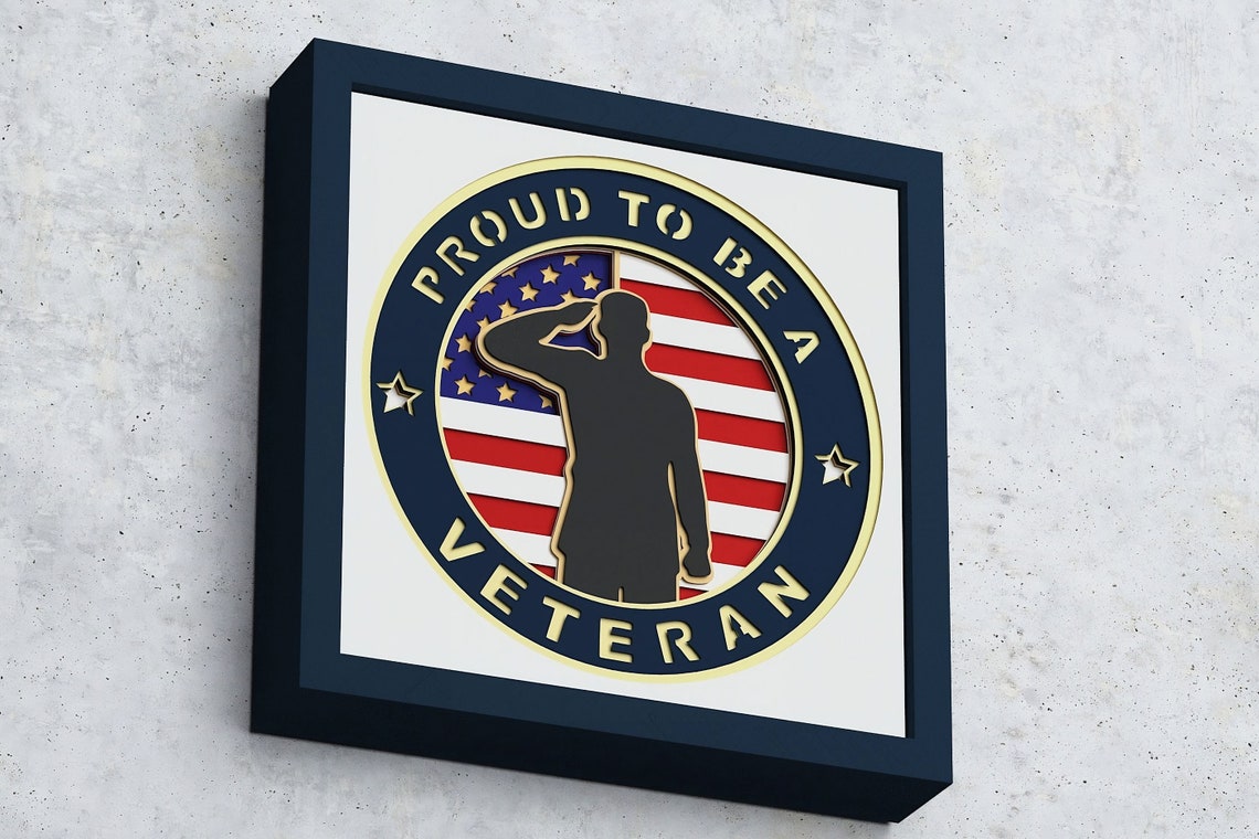 Veteran Shadow Box, Soldier SVG Layered Design for Cricut Silhouette ...