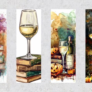 50 Wine and Book Printable Bookmarks, Wine Digital Download Bookmark ...