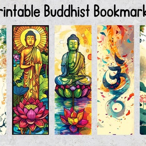 50 Buddhist Printable Bookmarks, Buddhism Digital Download Bookmark ...