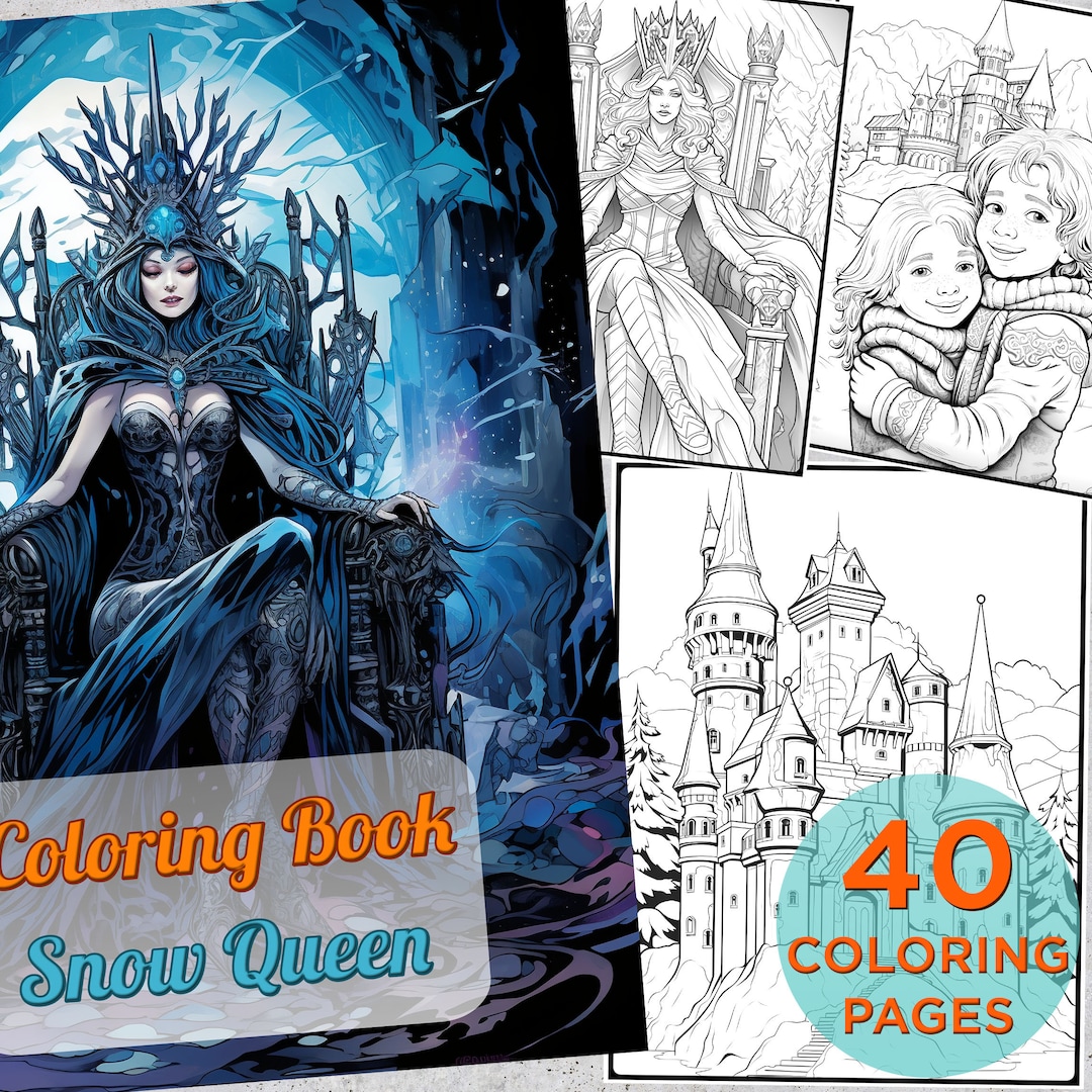 40 Snow Queen Coloring Pages, Snow Queen Printable Grayscale Coloring ...