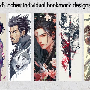 50 Anime Hero Printable Bookmarks, Anime Arts Digital Bookmark Sheets ...