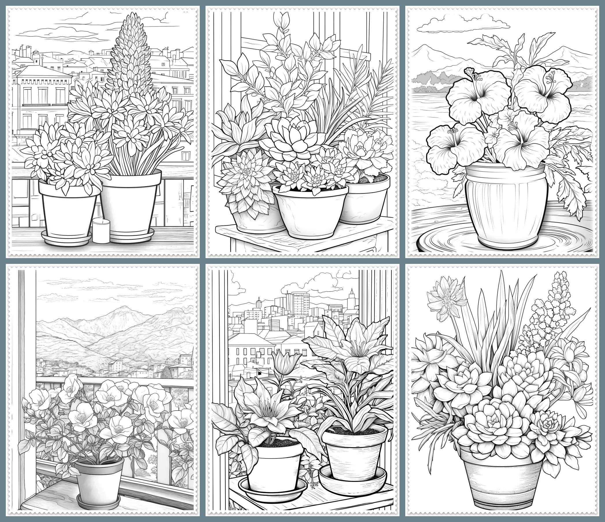 30 Home Flowers Coloring Pages Home Flowers Printable - Etsy
