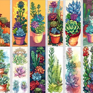 50 Cacti and Succulent Printable Bookmarks, Digital Download Bookmark ...