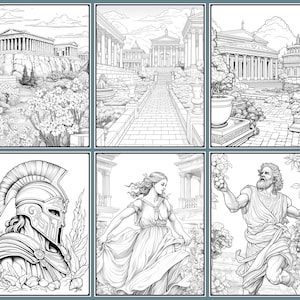40 Ancient Greece Coloring Pages, Adults Printable Coloring Page With ...