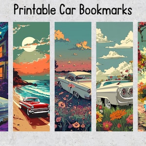 50 Car Printable Bookmarks, Car Digital Download Bookmark Sheets ...