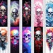 50 Skull Printable Bookmarks, Skulls Digital Download Bookmark Sheets ...