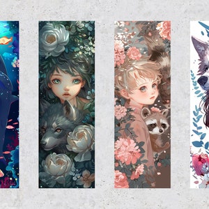 50 Anime Kids Printable Bookmarks, Anime Digital Bookmark Sheets, Manga ...
