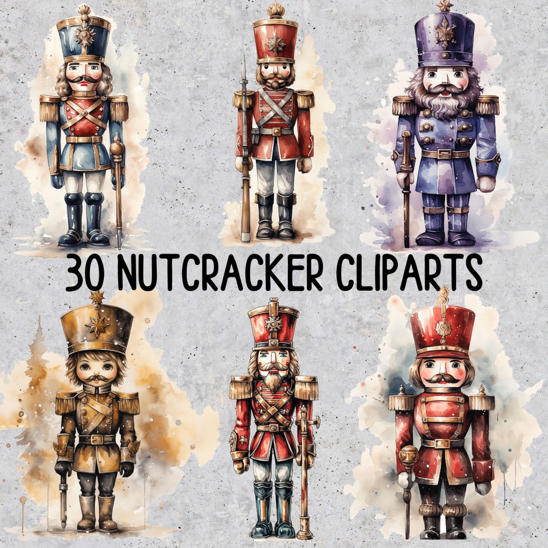 30 Christmas Nutcracker PNG Cliparts, Watercolor Nutcracker Sublimation ...