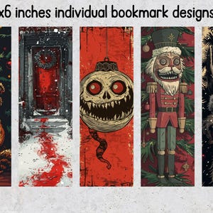 50 Horror Christmas Printable Bookmarks, Christmas Arts Digital ...