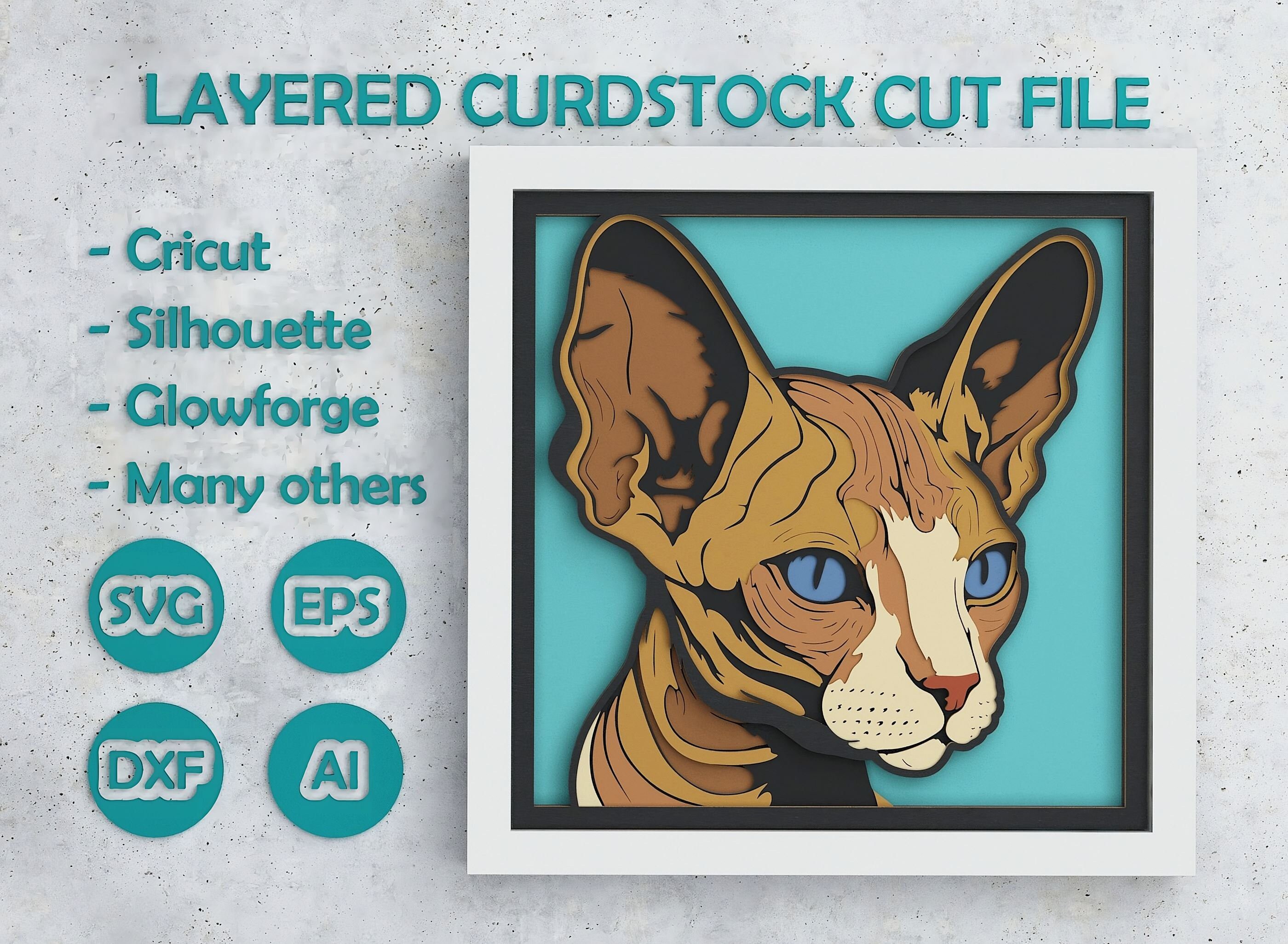 Sphinx Cat Shadow Box Sphinx Cat SVG Layered Design for - Etsy