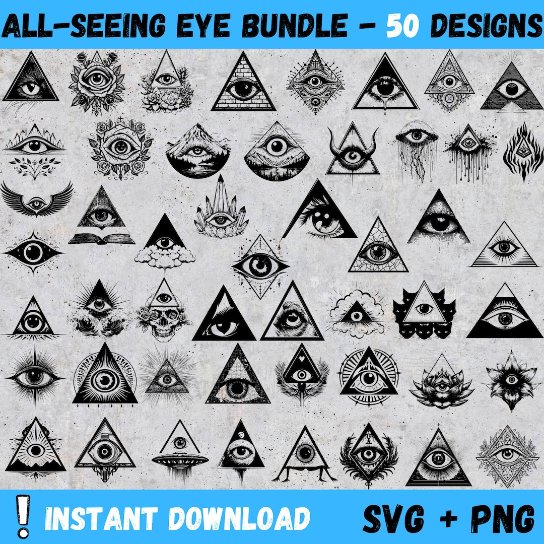 50 All-seeing Eye PNG & SVG Bundle, SVG Silhouettes Sublimation ...