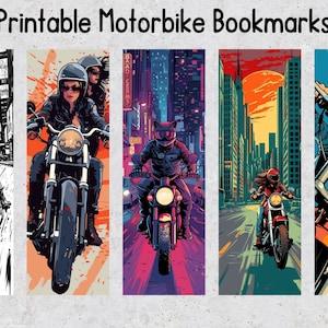 50 Motorbike Printable Bookmarks, Motorcycle Digital Download Bookmark ...