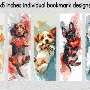 50 Cute Puppies Printable Bookmarks, Dogs Digital Download Bookmark ...