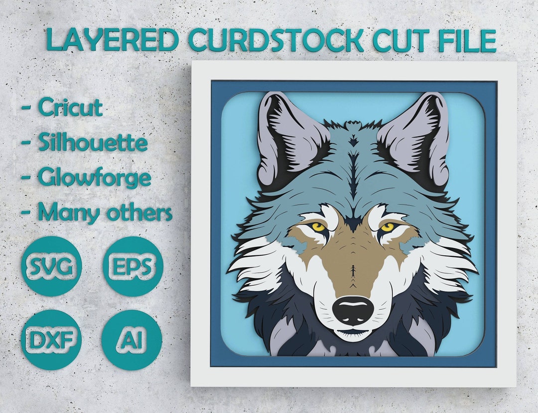 Wolf Shadow Box Wolf SVG Layered Design for Cricut Silhouette - Etsy