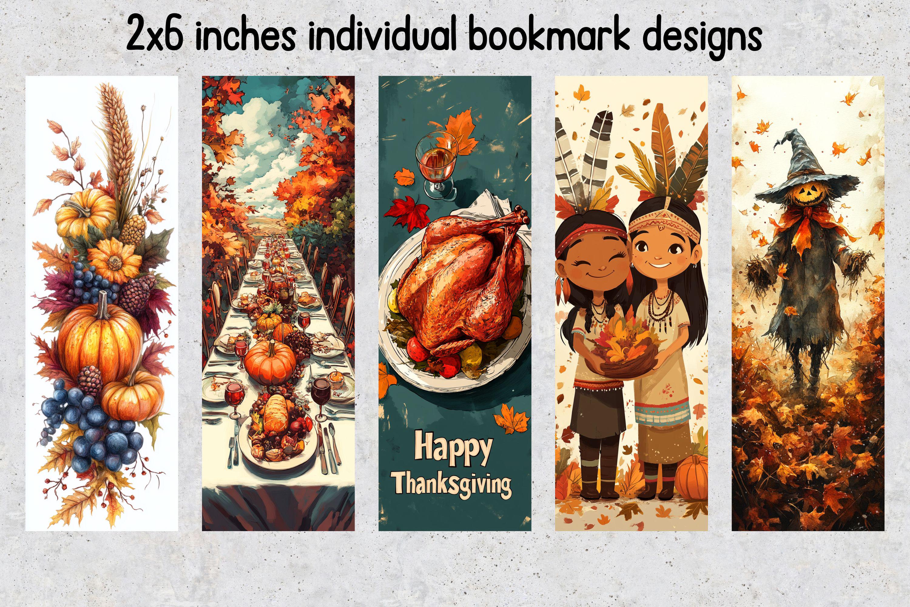 50 Thanksgiving Day Printable Bookmarks, Thanksgiving Arts Digital ...