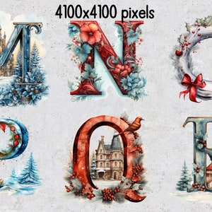 Christmas Alphabet PNG Sublimation Clip Art, Set of Transparent PNG ...