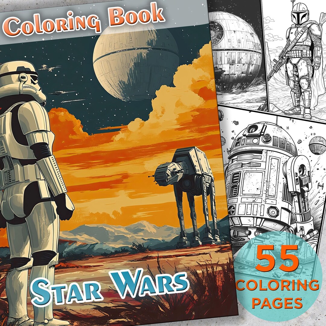 Star Saga 55 Coloring Pages, Printable Grayscale Fantastic Coloring ...