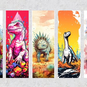 45 Dinosaurs Printable Bookmarks, Dinosaur Digital Download Bookmark ...