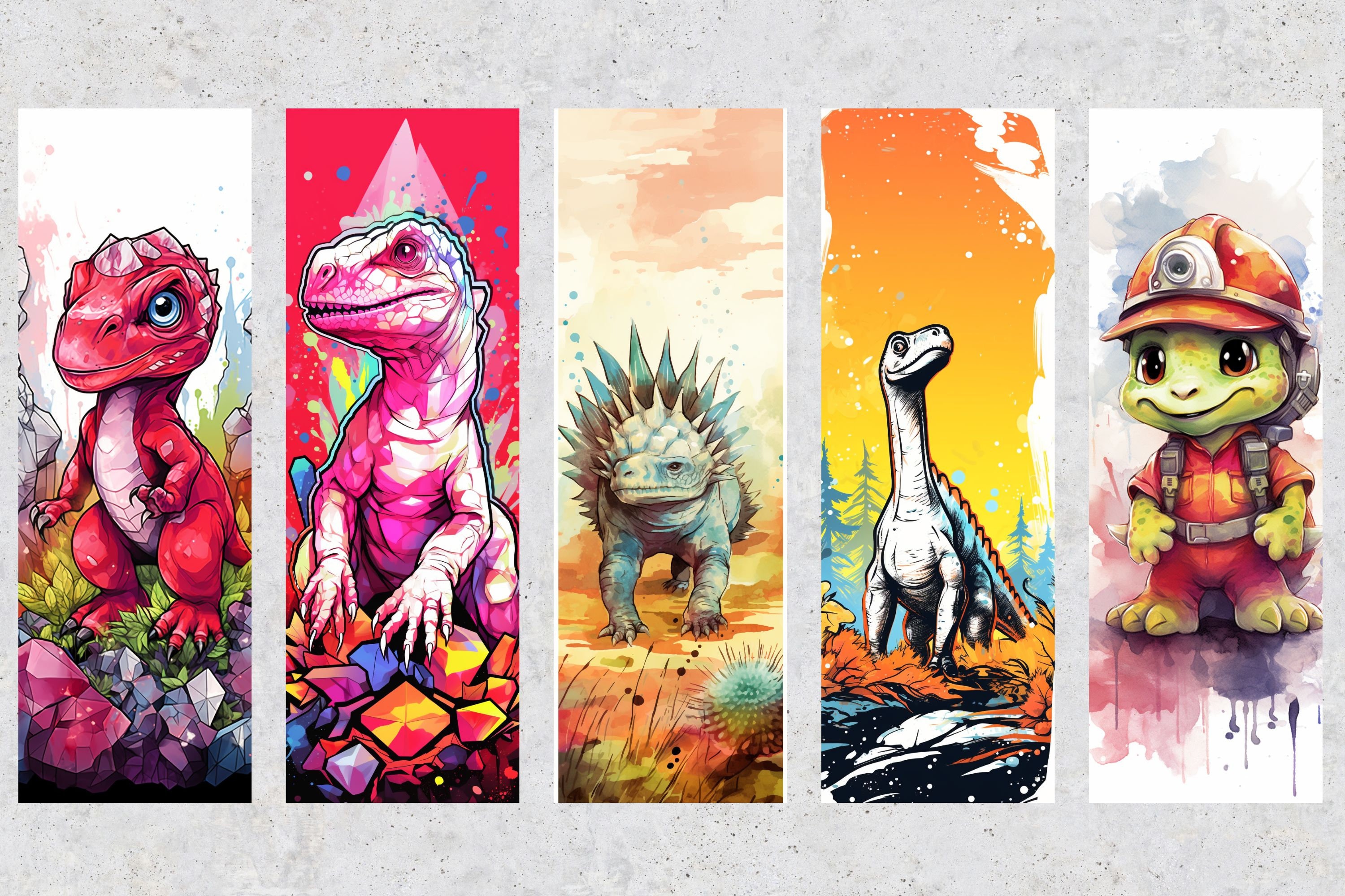 45 Dinosaurs Printable Bookmarks, Dinosaur Digital Download Bookmark ...
