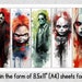 45 Horror Printable Bookmarks, Horror Digital Bookmark Sheets, Horror ...