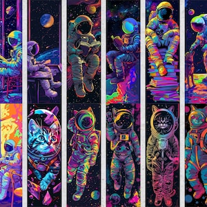 50 Astronaut Printable Bookmarks, Spaceman Digital Download Bookmark ...