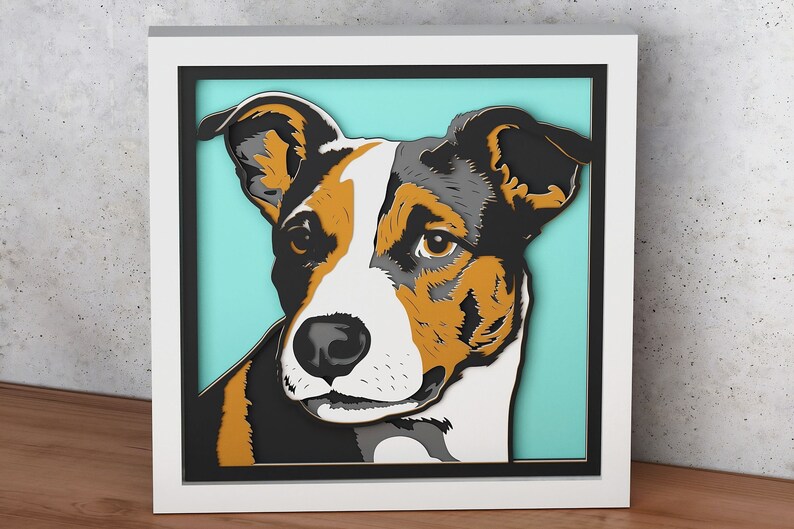 Jack Russell Terrier Shadow Box, 3D Dog SVG Layered Design for Cricut ...