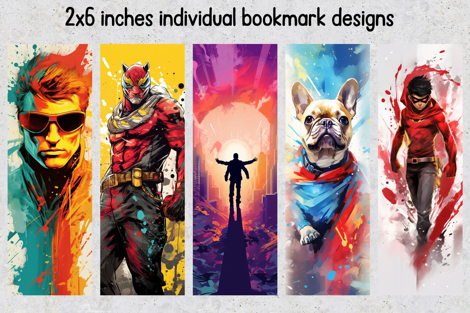 40 Superhero Printable Bookmarks, Comics Digital Download Bookmark ...