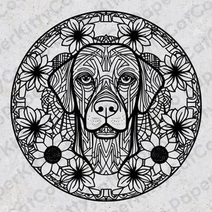 5 Labrador Retriever SVG Bundle, Dog Zentangle Mandala SVG, Set of Dog ...