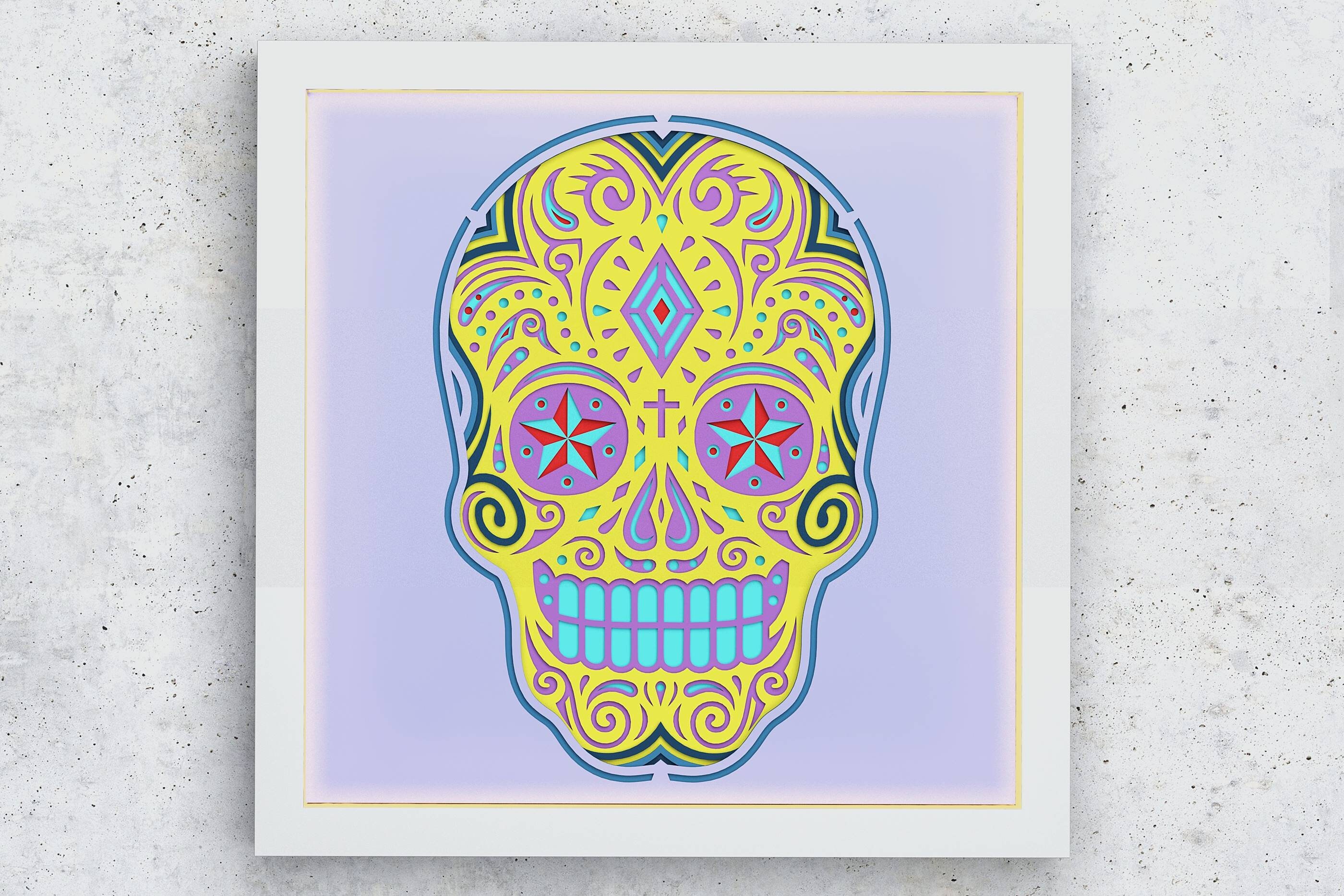 Sugar Skull Shadow Box SVG Layered Design for Cricut - Etsy