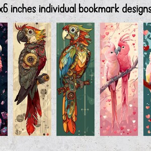 50 Parrot Printable Bookmarks, Parrot Digital Download Bookmark Sheets ...