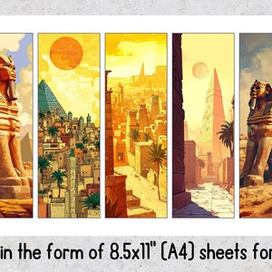 55 Egyptian Art Printable Bookmarks, Historical Digital Download ...