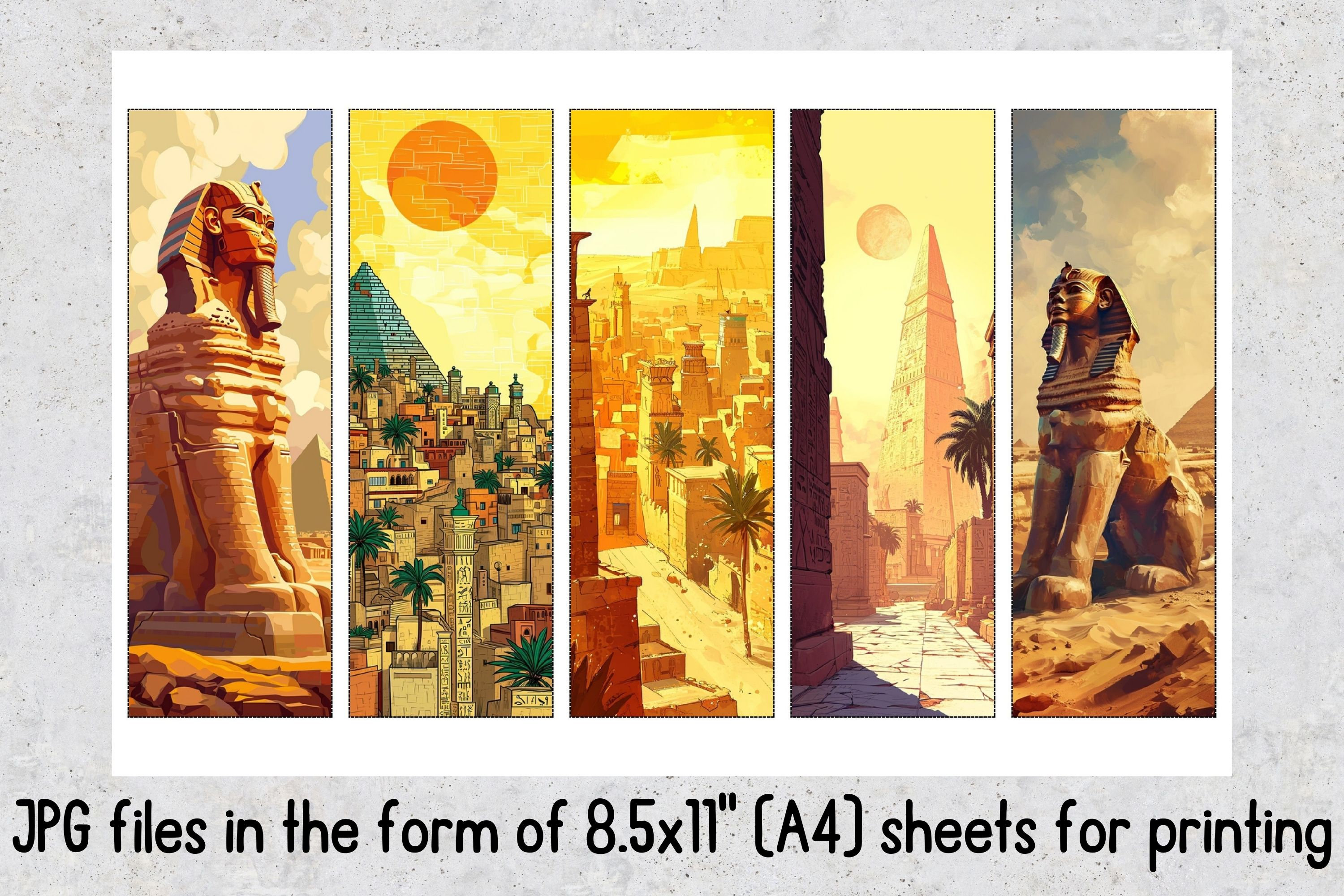 55 Egyptian Art Printable Bookmarks, Historical Digital Download ...