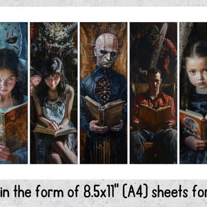 50 People in Horror Printable Bookmarks, Horror Digital Bookmark Sheets ...