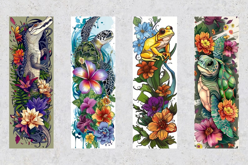 50 Reptile Printable Bookmarks, Reptile Digital Download Bookmark Sheet ...
