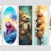 40 Cute Sloths Printable Bookmarks, Sloths Digital Download Bookmark ...