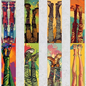 50 Funny Peeking Legs Printable Bookmarks, Digital Download Bookmark ...