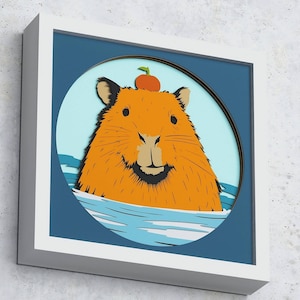 Capybara Shadow Box for Cricut Silhouette Glowforge, Capybara SVG ...