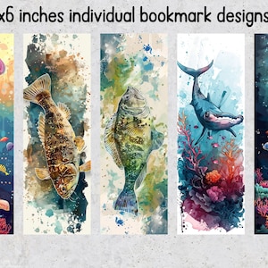 50 Sea World Printable Bookmarks, Ocean Digital Download Bookmark ...