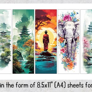 50 Buddhist Printable Bookmarks, Buddhism Digital Download Bookmark ...