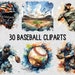 30 Baseball PNG Sublimation Clip Art, Set of Transparent PNG Baseball ...